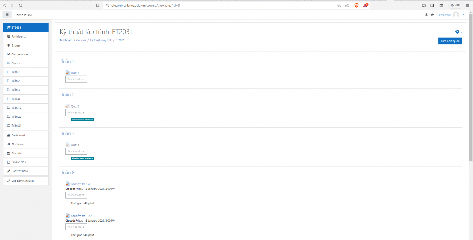Xây dựng hệ thống đào tạo elearning - iBME Lab