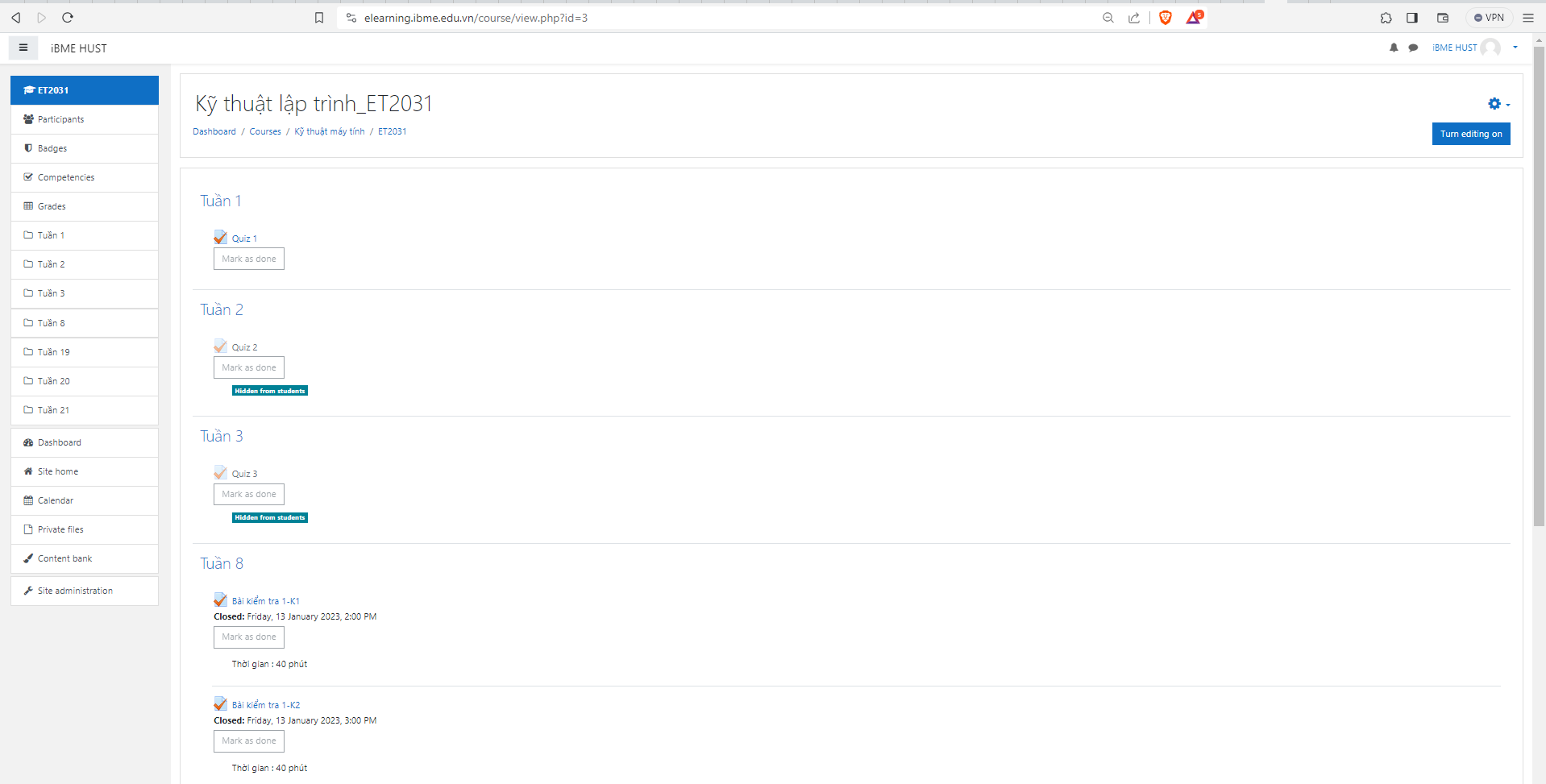 Xây dựng hệ thống đào tạo elearning - iBME Lab